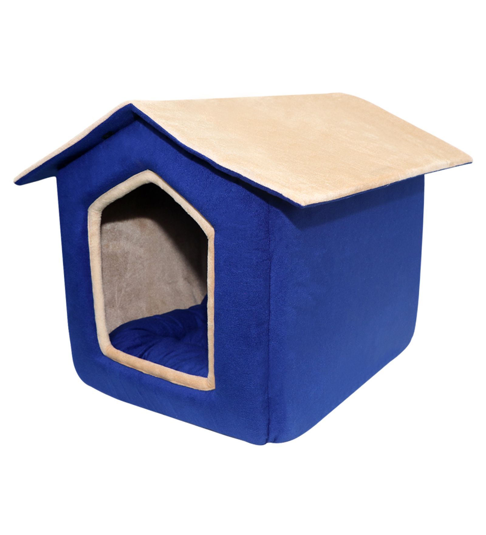 Buy Hut- Small Blue & Cream Fabric Pet Hut at 59% OFF by Hiputee ...