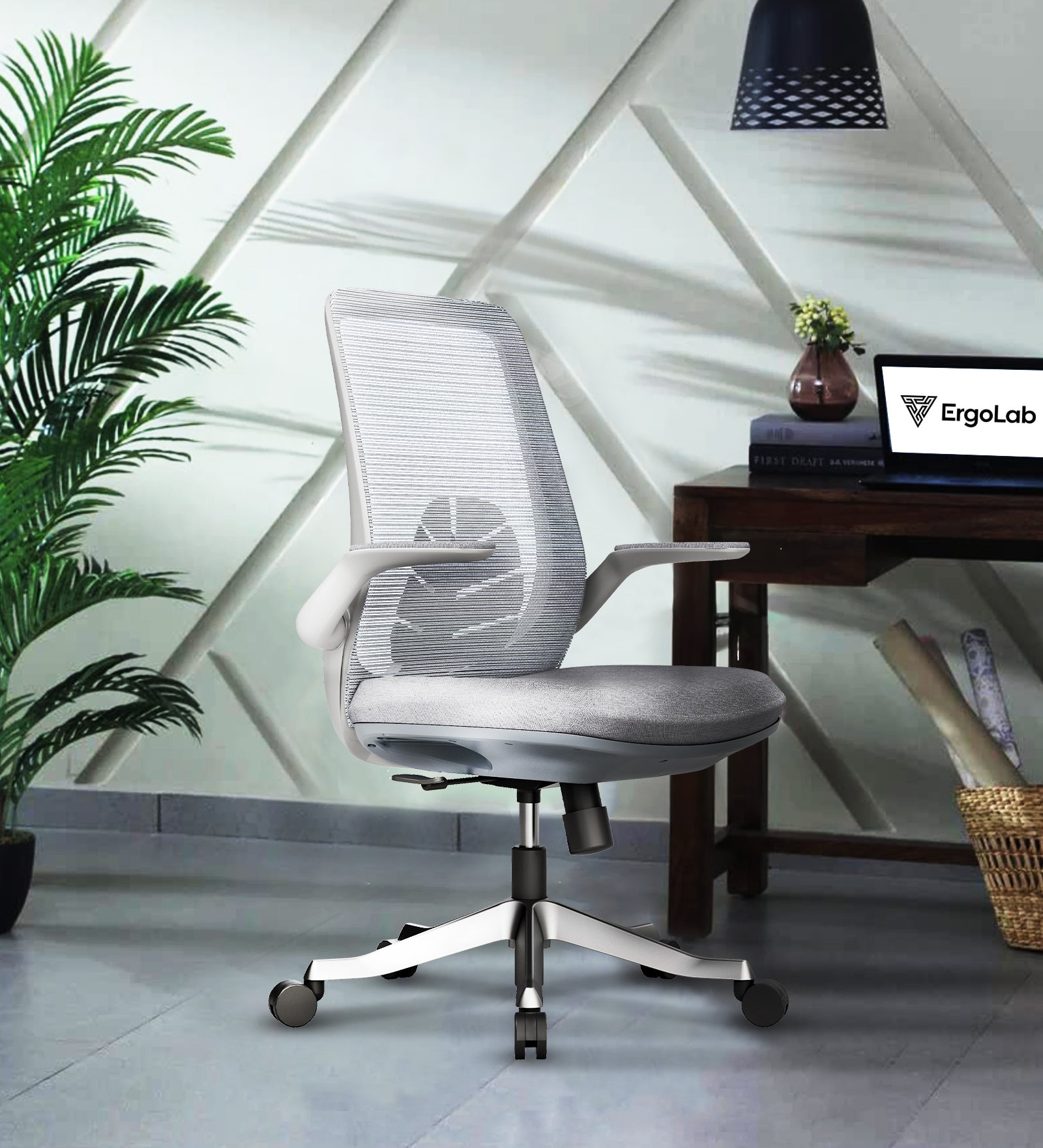 Buy Petal Breathable Mesh Ergonomic Chair in Grey Colour at 50% OFF by ...