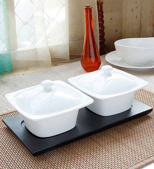 Symphony White PorcelainTwo Serving Bowls With Lid by Symphony Online ...