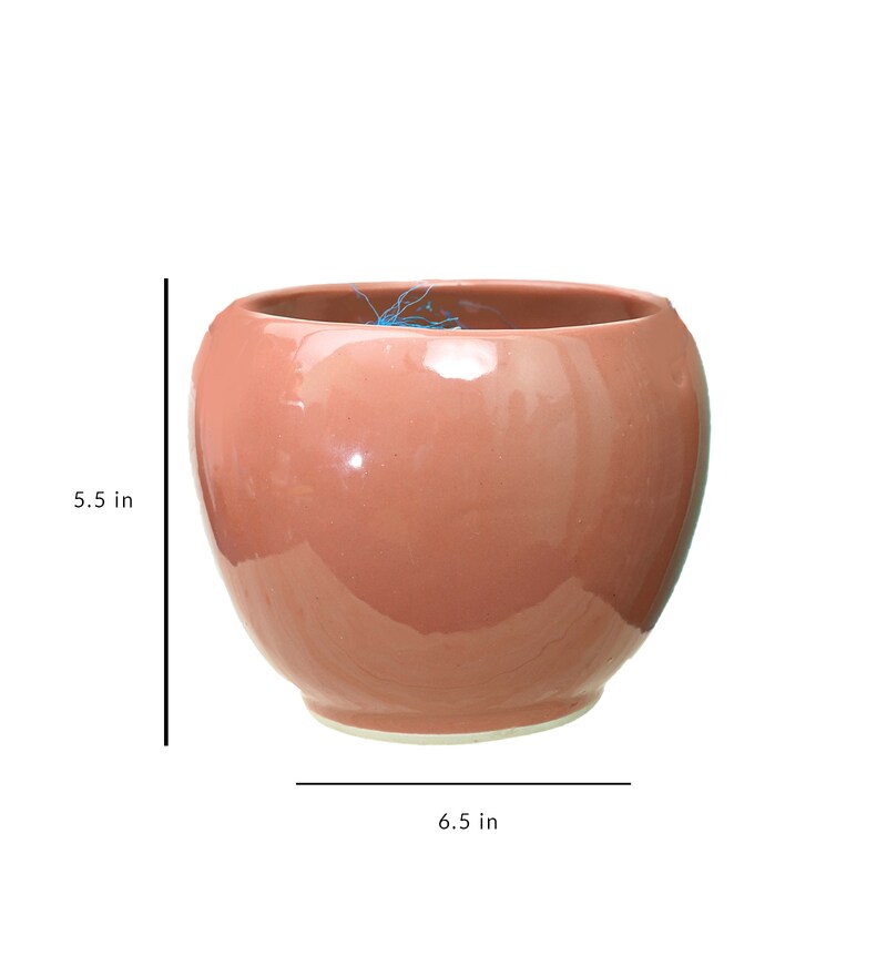 Buy Peach Ceramic Hanging Planter By Gold Dust Online - Floor Planters ...