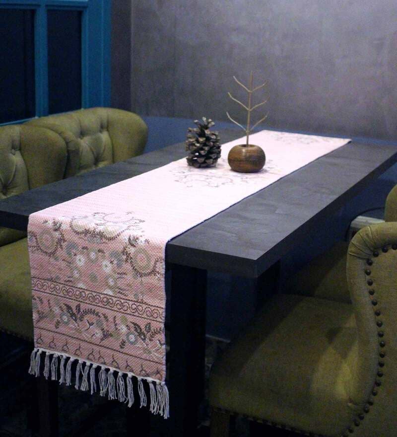 Buy Pikn Floral Cotton 72 X 13 Inches Table Runner By The little BIG ...