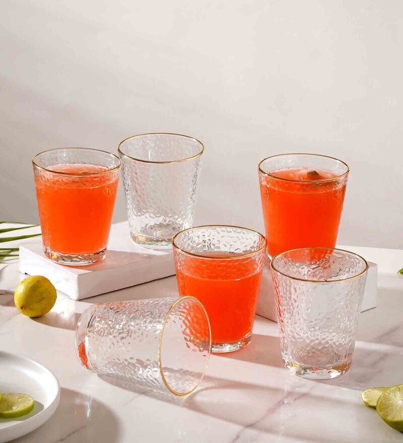 Buy Pebble Textured 250ml (Set of 6) Everyday Glass by Nestasia Online - Everyday Glasses ...