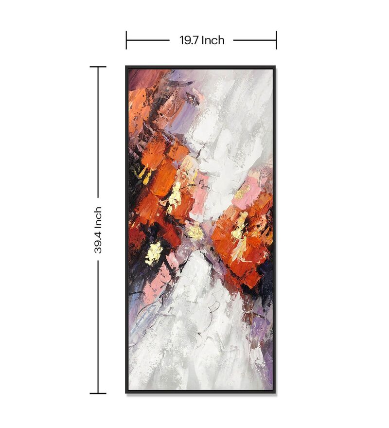 Buy White Perspective Canvas Framed Acrylic Hand Painting Online ...
