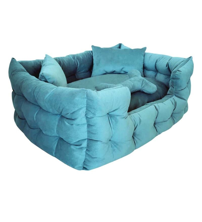 Buy Large Pet Bed In Aqua Blue Colour By Hiputee Online - Dog Beds ...