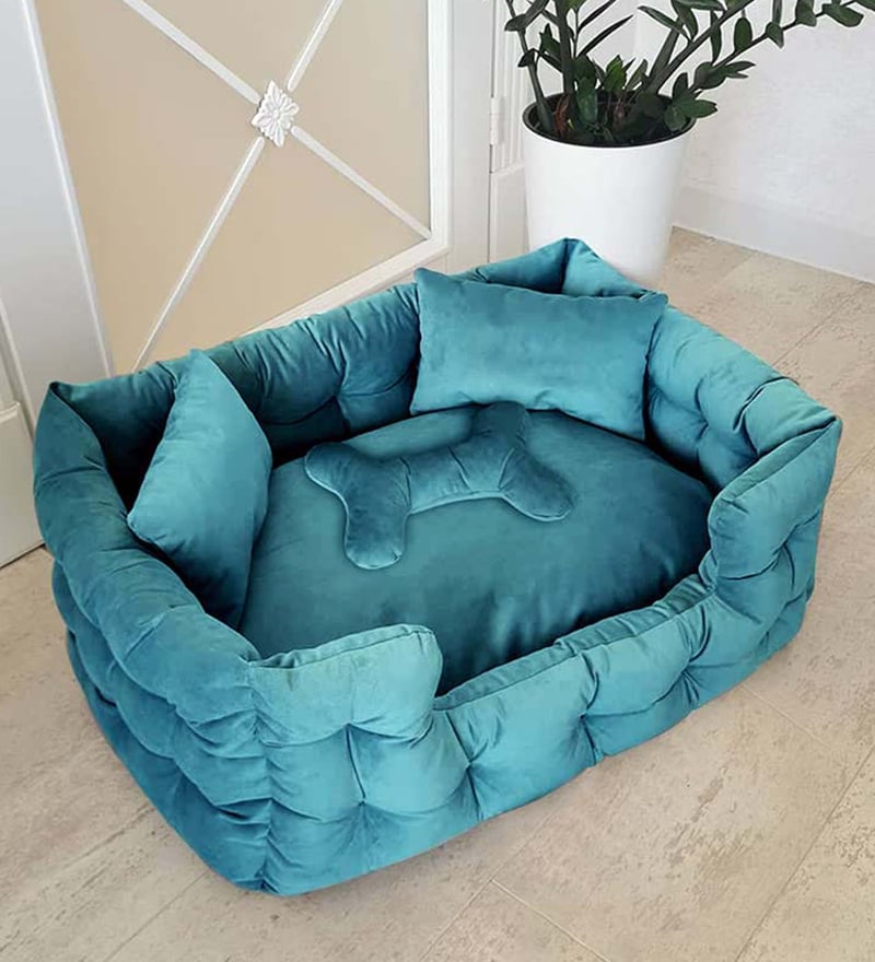 Buy Large Pet Bed In Aqua Blue Colour By Hiputee Online - Dog Beds ...
