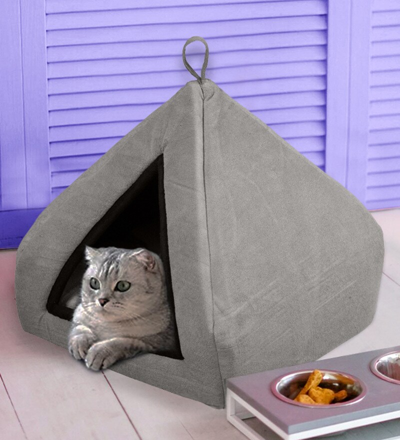 Buy Large Pet Hut In Grey & Black Colour By Hiputee Online - Cat Beds ...