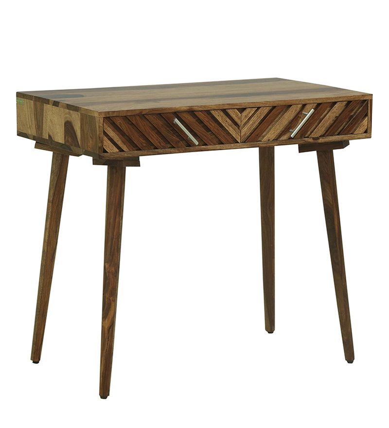 Buy Ritz Solid Wood Study Table in Rustic Teak Finish By Woodsworth ...