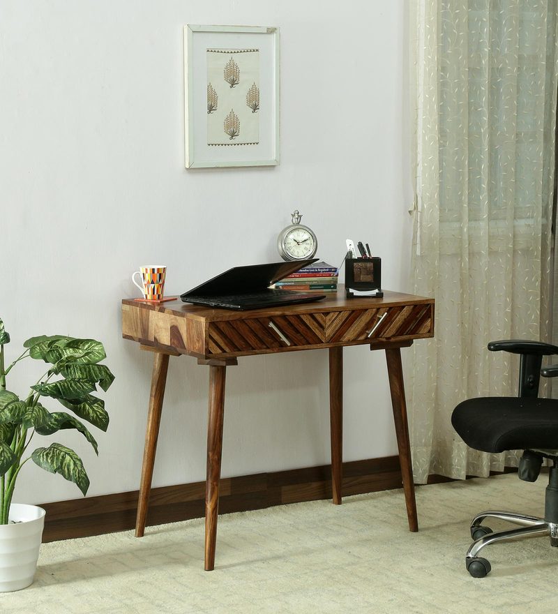 Buy Ritz Solid Wood Study Table in Rustic Teak Finish By Woodsworth ...
