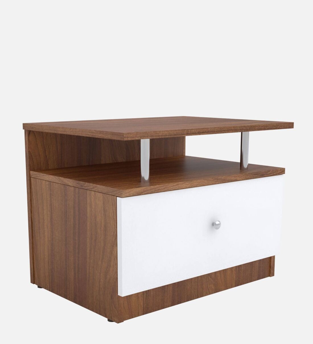 Buy Pico Bedside Table in Teak Finish with Drawer by Neudot Online ...