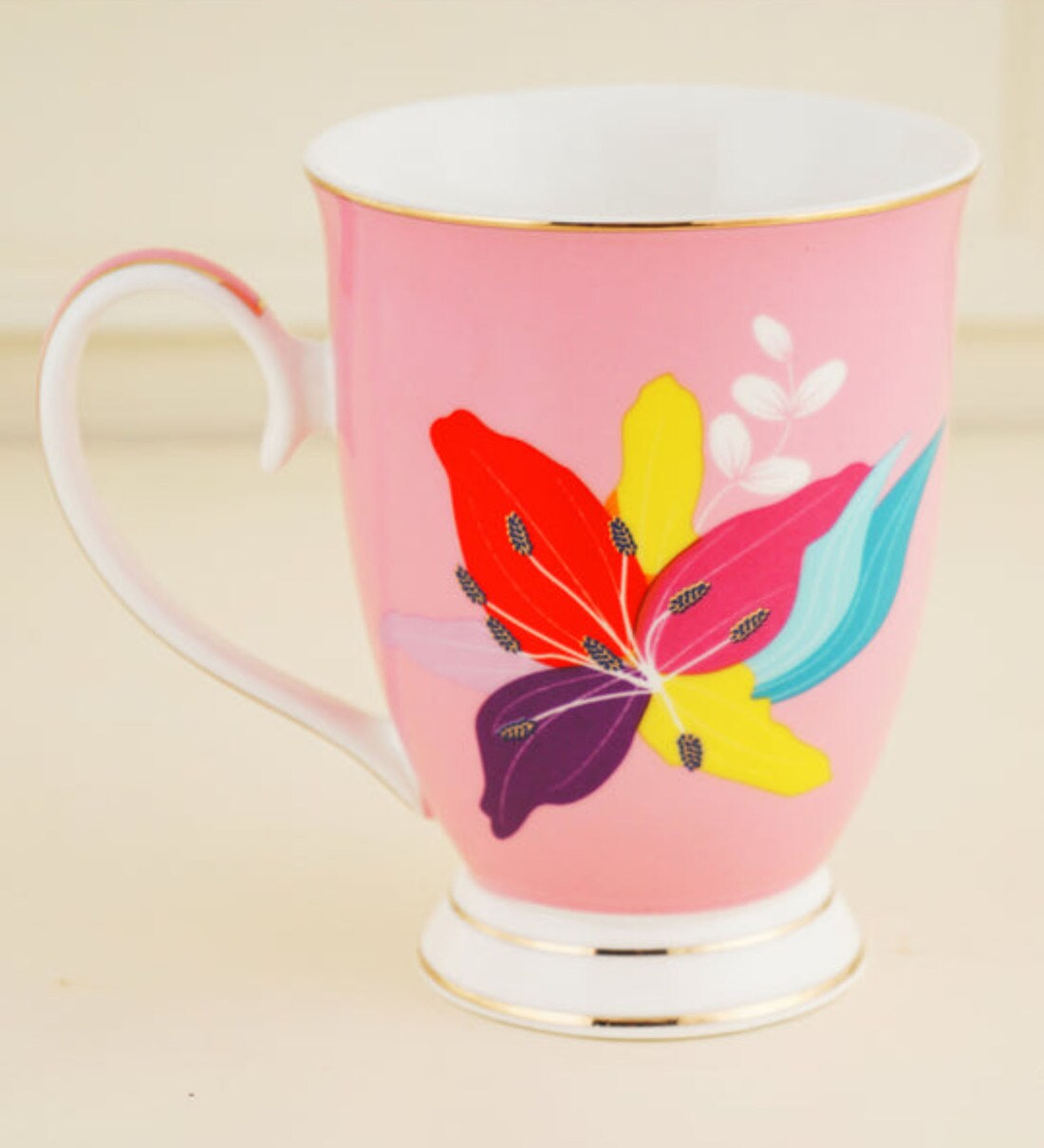Buy Luke 310ml Pink Bone China Coffee Mug at 15% OFF by TDT WORLD ...