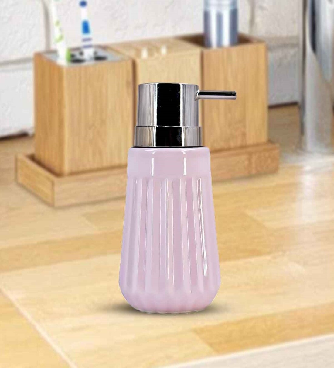 Buy Pink 300 ml Ceramic Liquid Soap Dispenser by Kookee at 20% OFF by ...