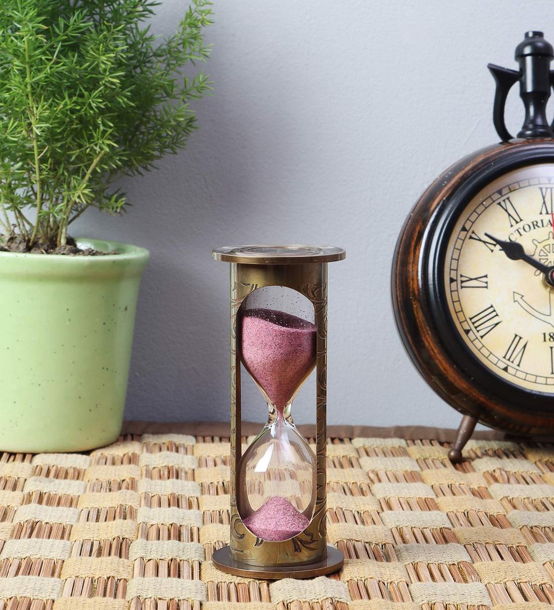 Buy Pink Brass Carving Tube Type Sand Timer at 13% OFF by Exim Decor ...
