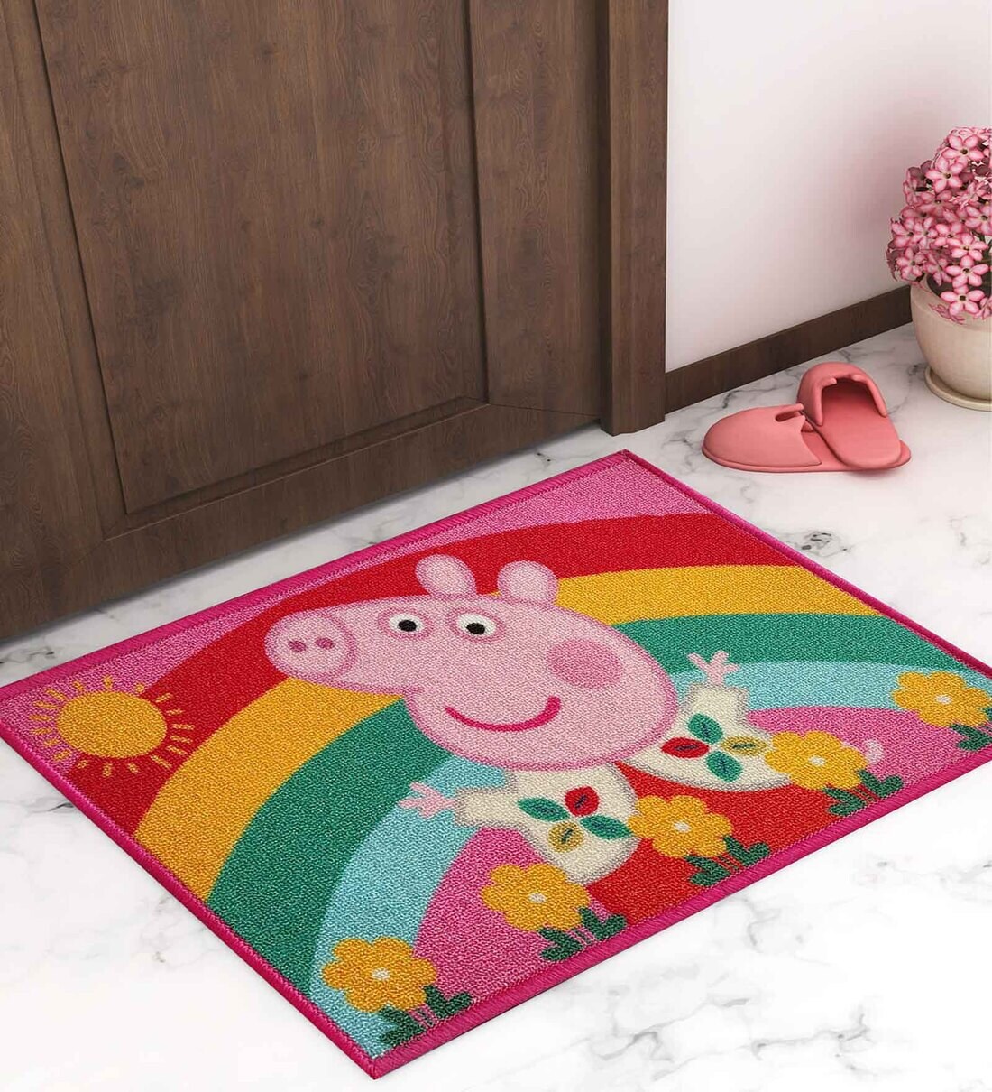 Buy Pink Kids Nylon 23x15 Inches AntiSkid 1 Door Mat By Athom Living at ...