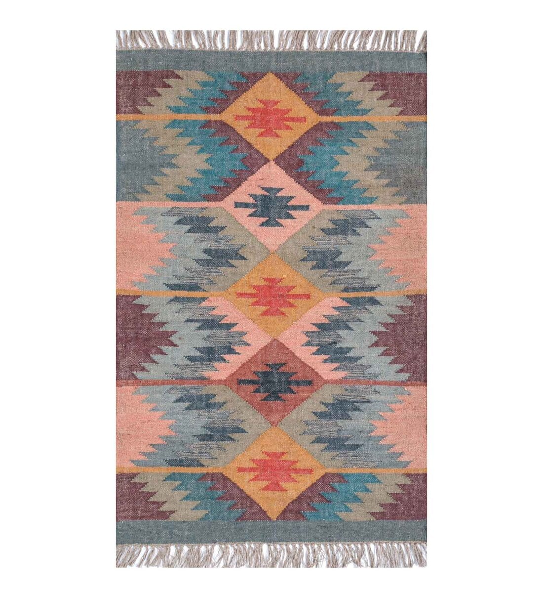 Buy Pink Persian Jute 3 ft x 5 ft Flat Weave Carpet by Jaipur Rugs at ...