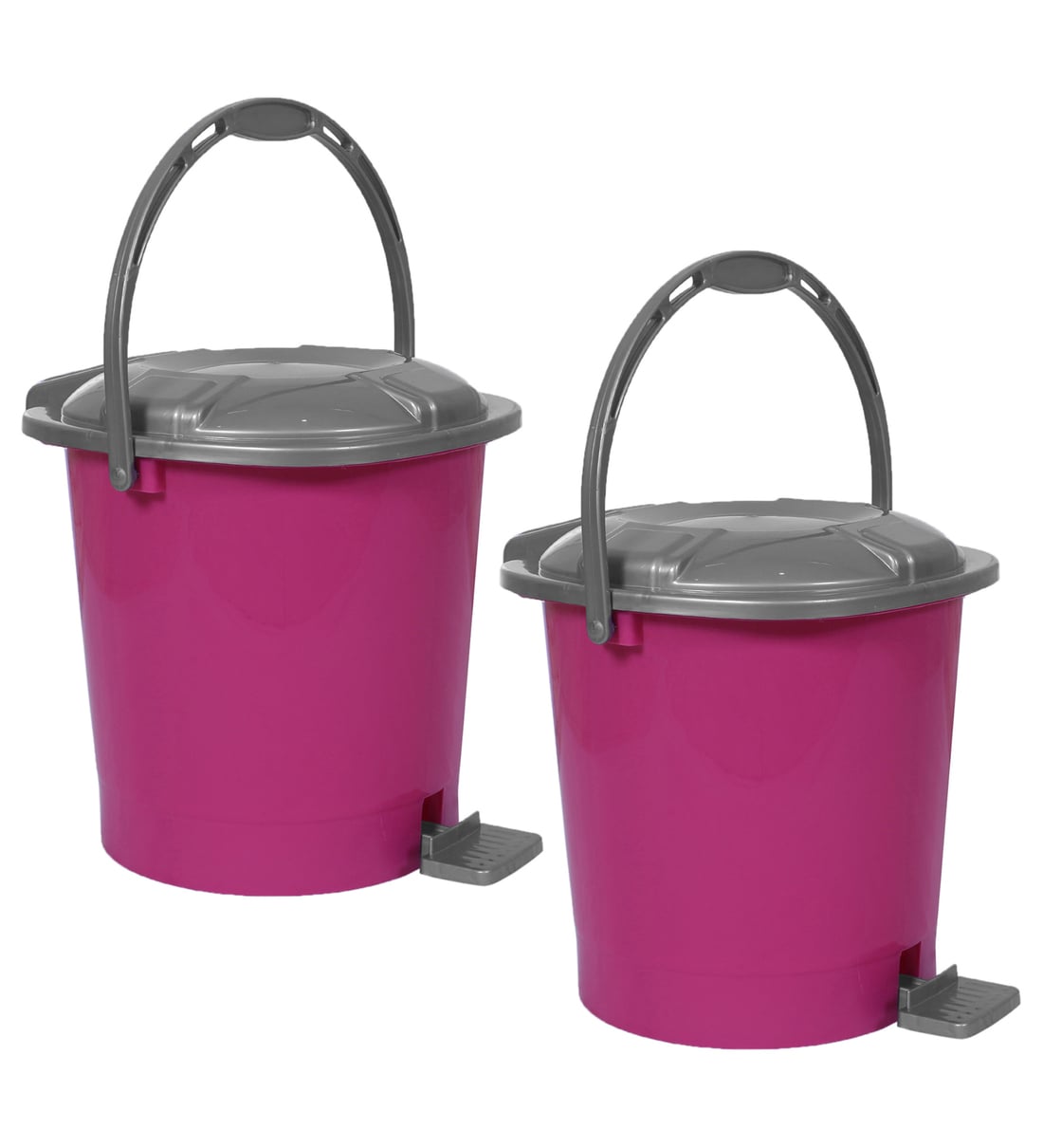 Buy Pink Plastic 10 L Pedal & Push 2 Pc Dustbin at 60% OFF by Kuber ...