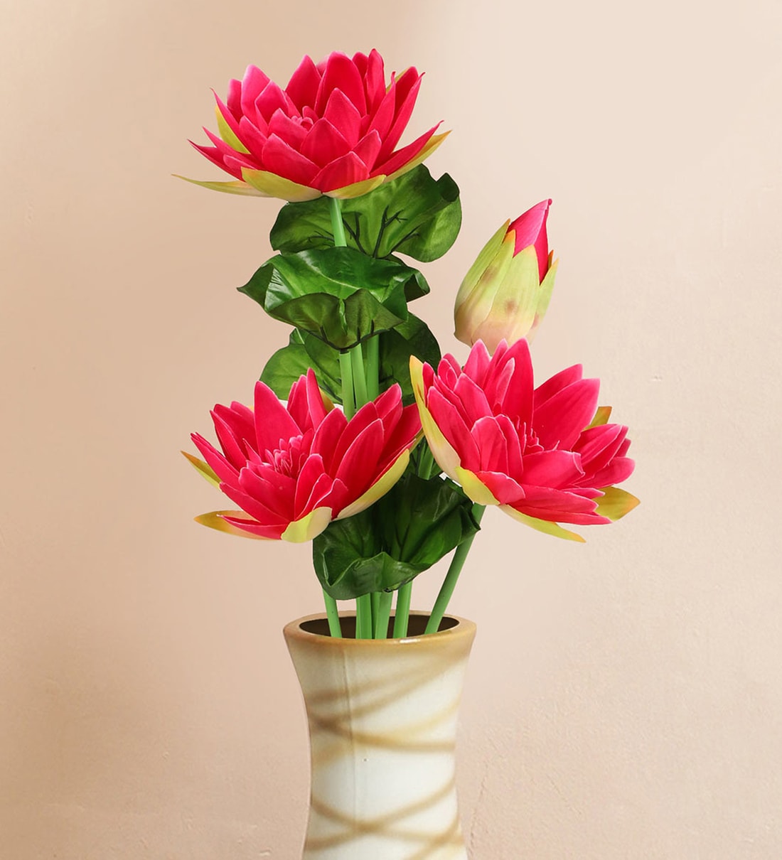 Buy Pink Polyester Lotus Artificial Flowers at 16% OFF by Tied Ribbons ...