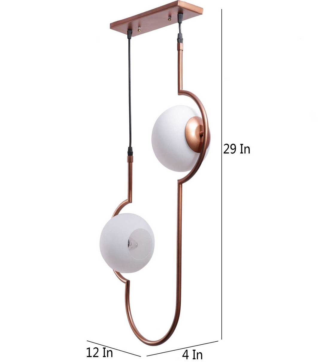 Buy Pip Copper Metal 2 Light Chandelier By Eliante By Jainsons Lights ...