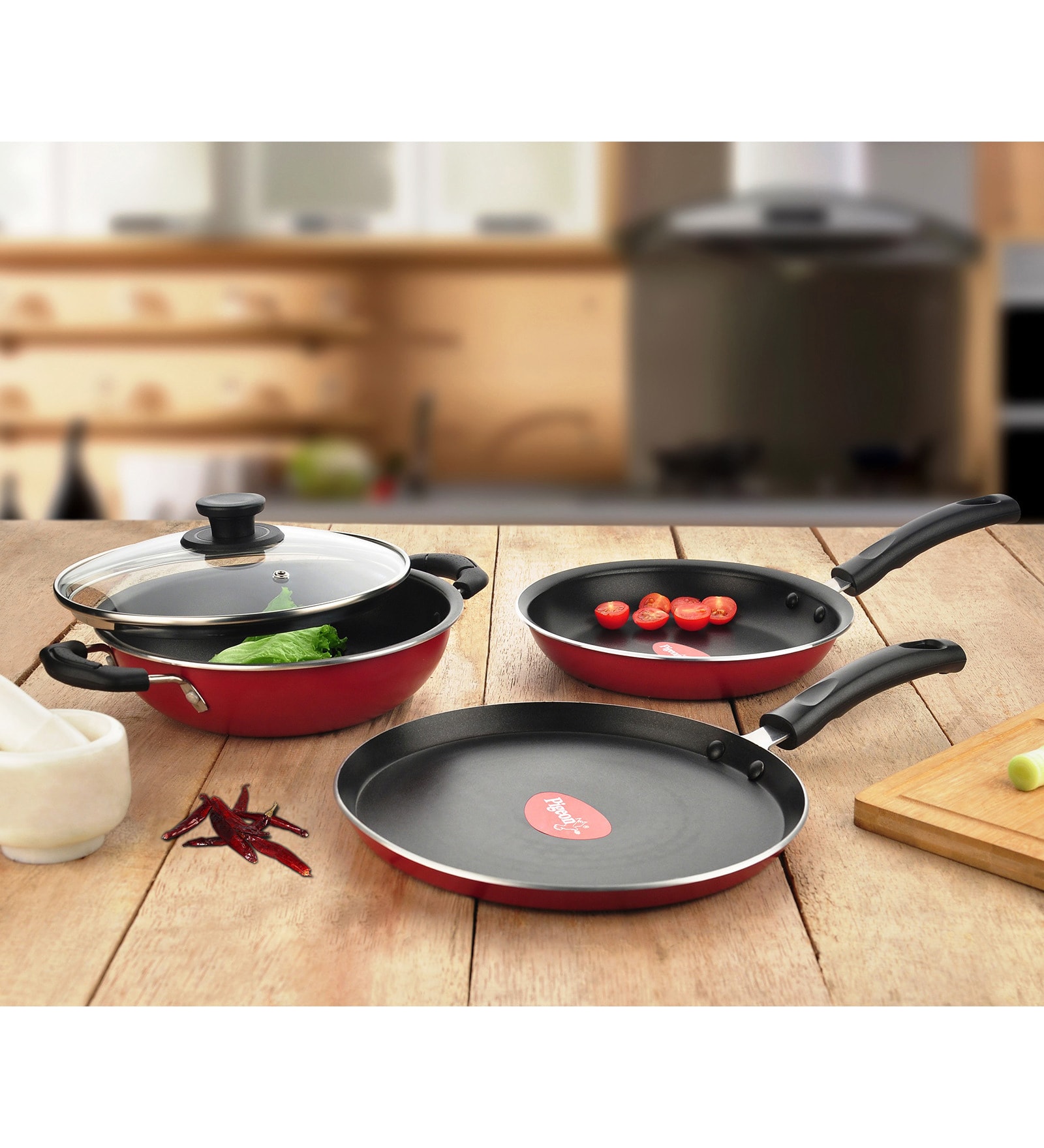 Buy Aluminum Induction Bottom 3-Piece Cookware Set by Pigeon at 4% OFF ...