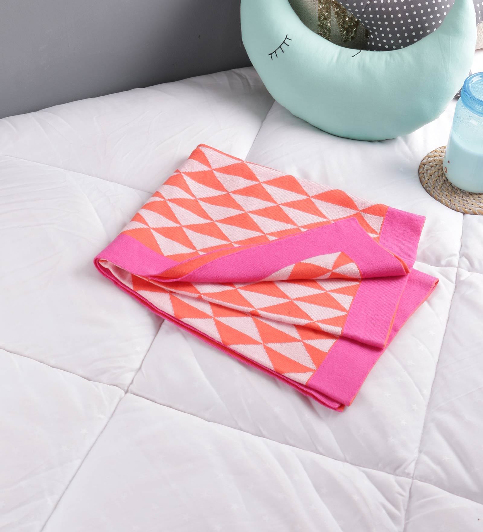 Buy Pink & Orange 100% Cotton 30 X 40 Inch Kids Blanket By Pluchi at ...