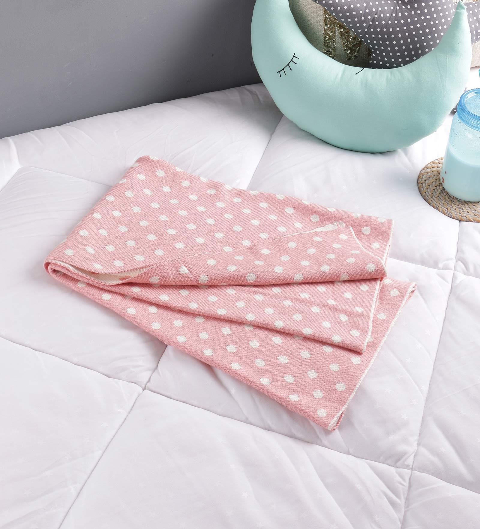 Buy Pink & White 100% Cotton 30 X 40 Inch Kids Blanket By Pluchi at 100 ...