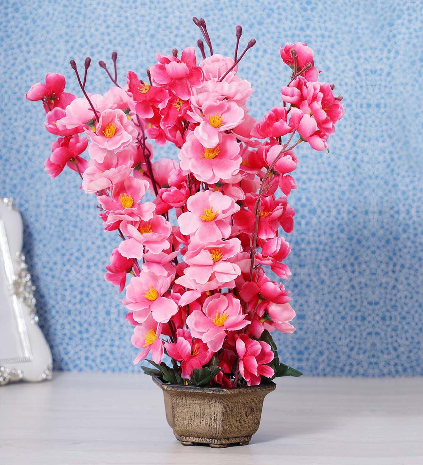 Buy Pink Fabric & Plastic D cor Plant Artificial Flowers at 29% OFF by ...