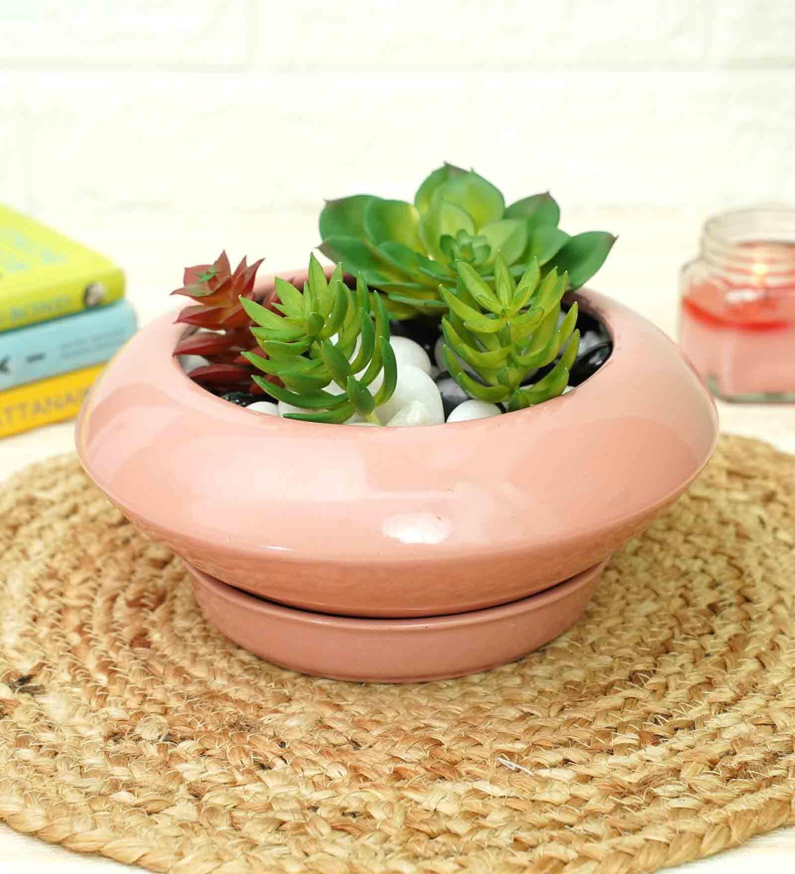 Buy Pink Ceramic Disc Desk Pot By Gold Dust at 6% OFF by Gold Dust ...