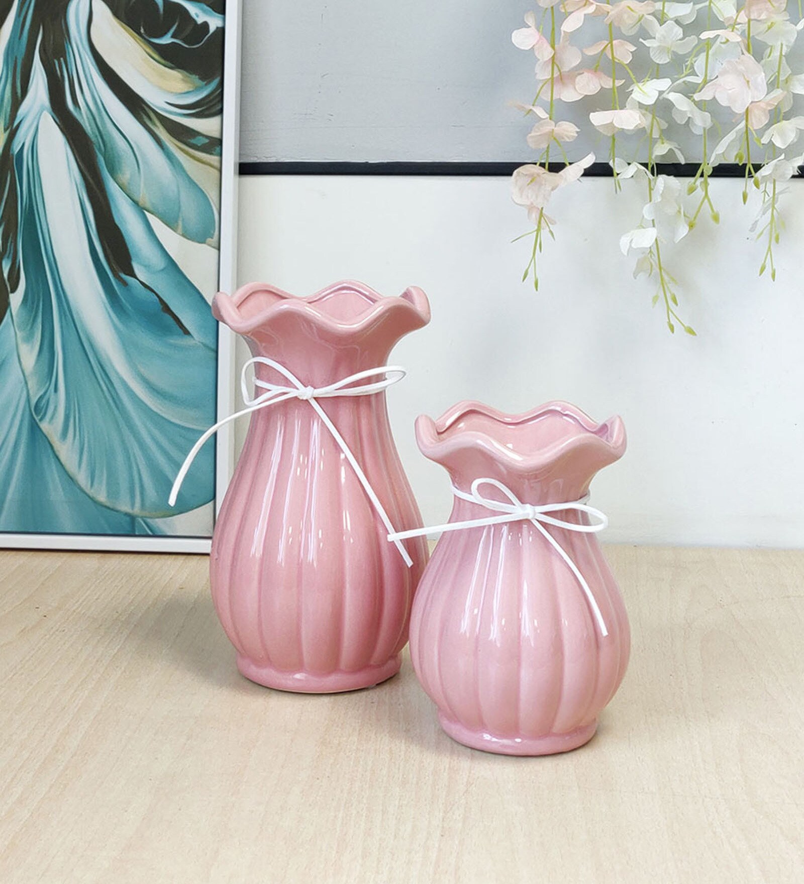 Buy Pink Ceramic Table Vase by Art Street at 41% OFF by Art Street ...