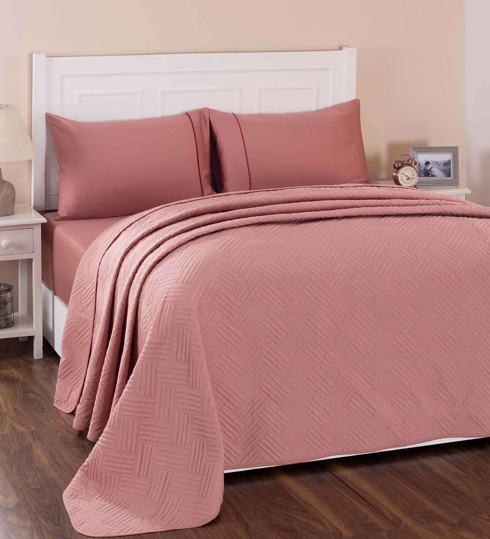 Buy Pink Cotton 100 GSM AC Room Quilted 1 Single Bed Comforter Eliott ...