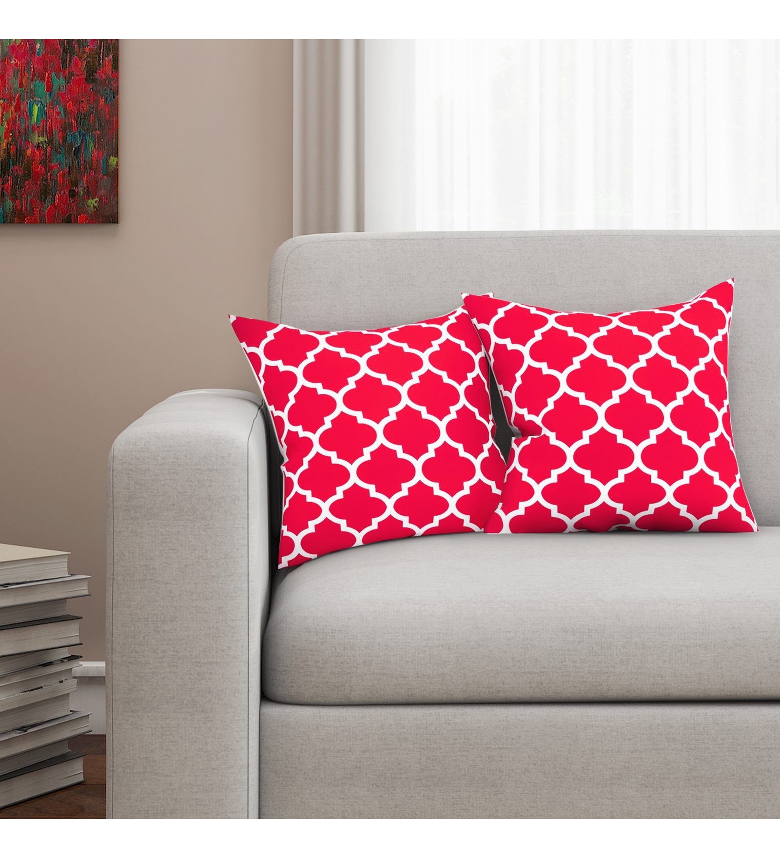 Buy Abstract Pattern Cotton 16 x 16 inch Cushion Cover Set of 2 by SEJ ...