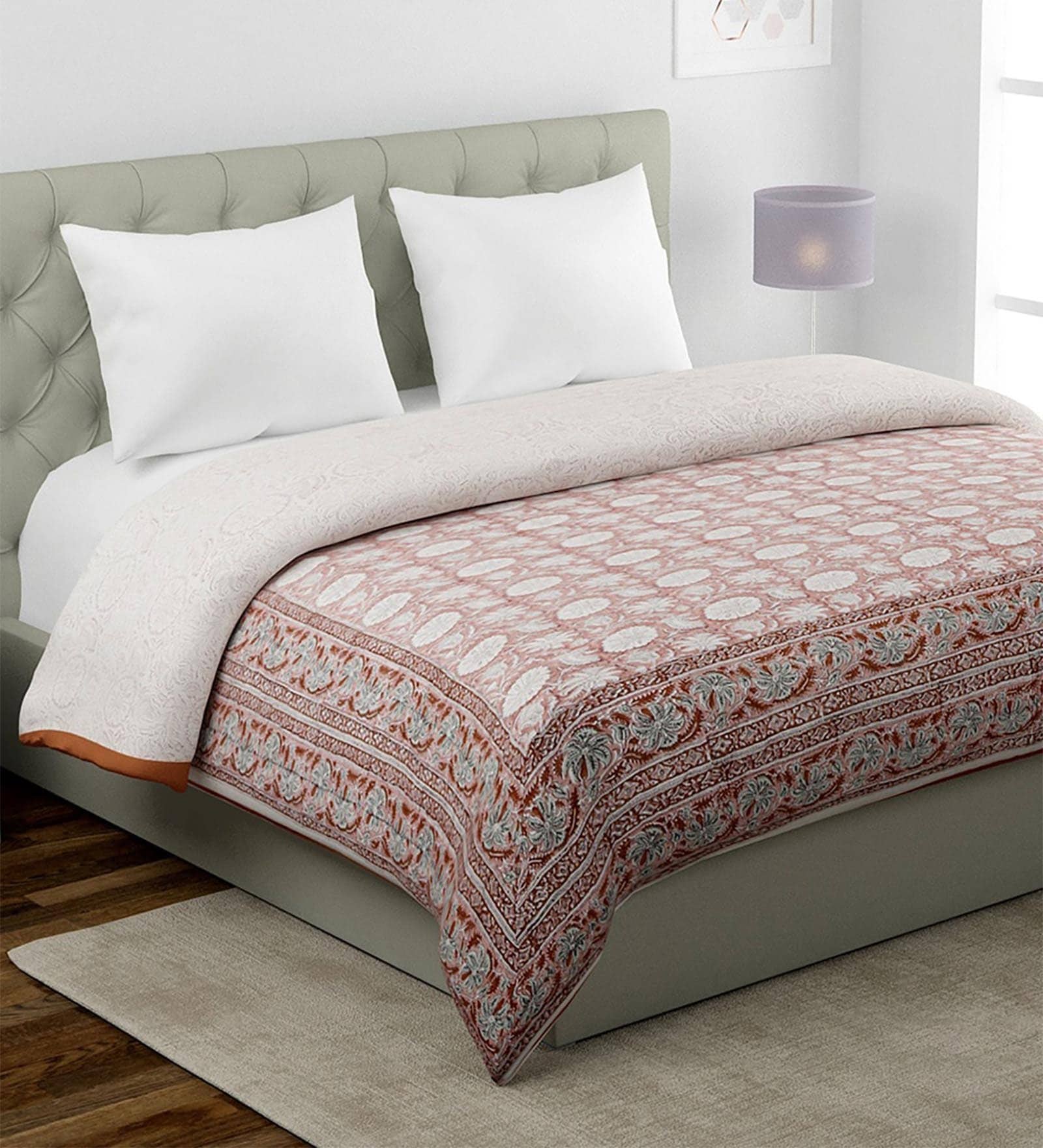 Buy Pink Cotton 170 GSM Single Bed Quilt by Fabindia at 50% OFF by ...