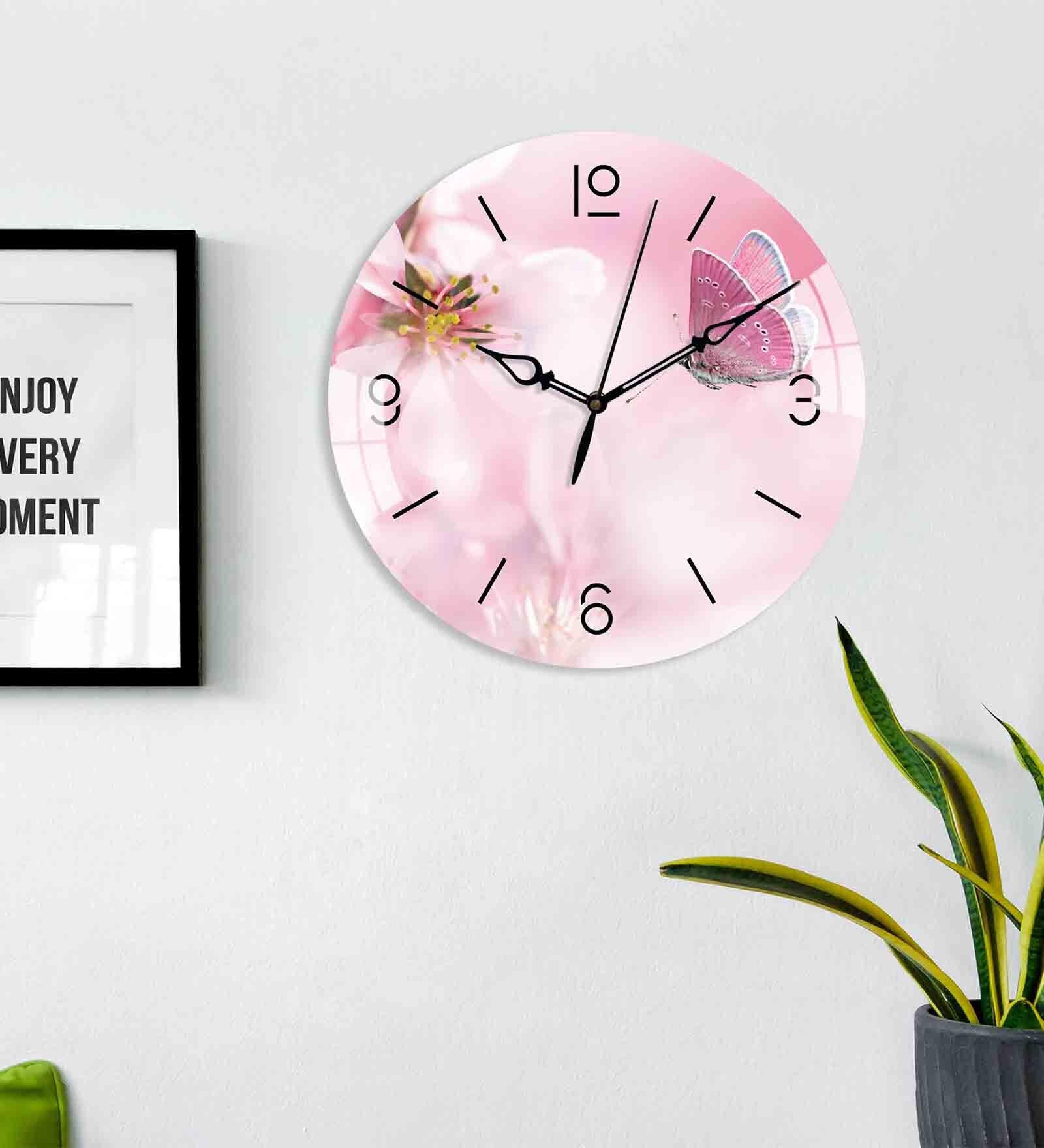 Buy Pink Heaven Acrylic Wall Clock at 17% OFF by The Next Decor | Pepperfry