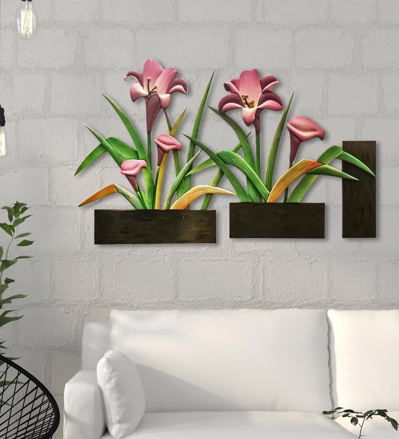 Buy Pink MDF The Wall-Flowers Wall Mural By Earthen Symphony at 23% OFF ...