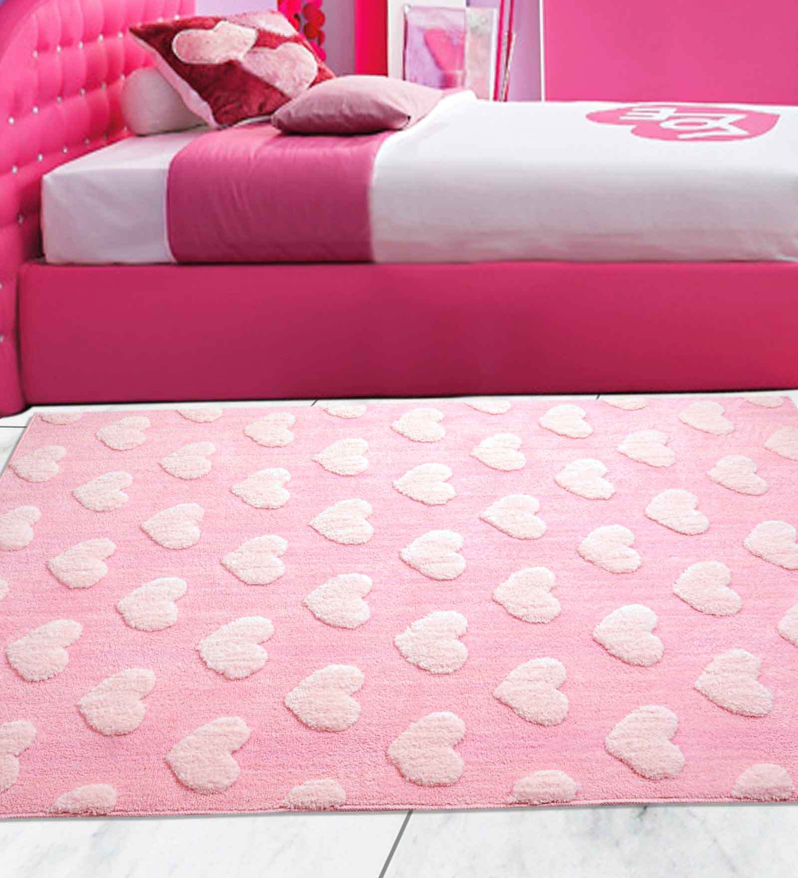 Buy Pink Microfibre Abstract 4 x 6 Feet Hand Woven Carpet by Saral Home ...
