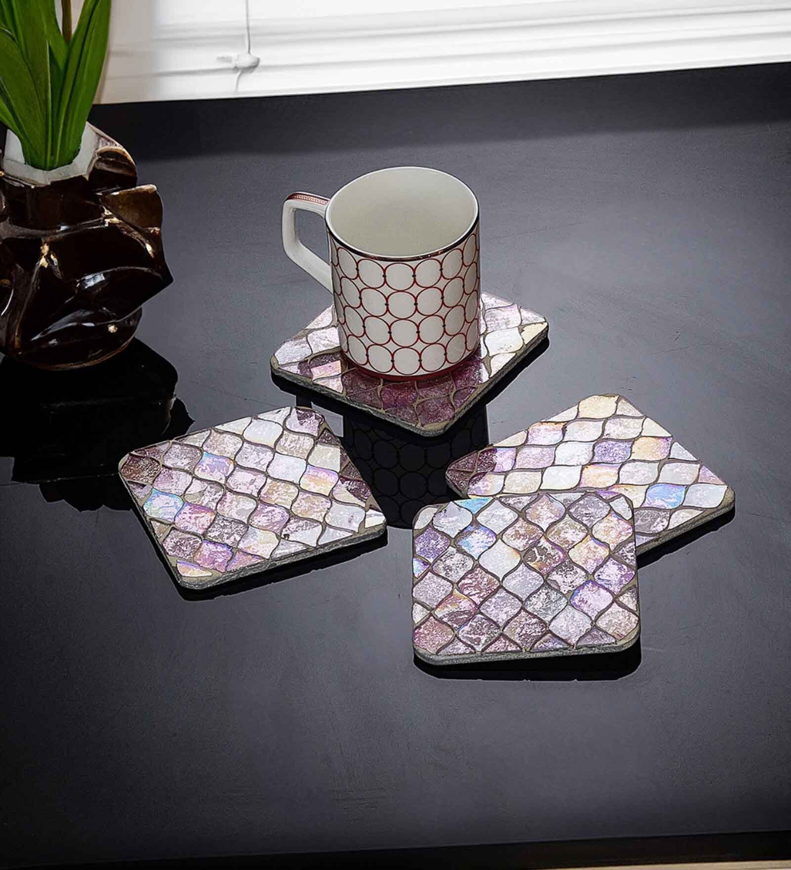 Buy Pink Mosaic Coaster | Set Of 4 at 9% OFF by Trovea's | Pepperfry