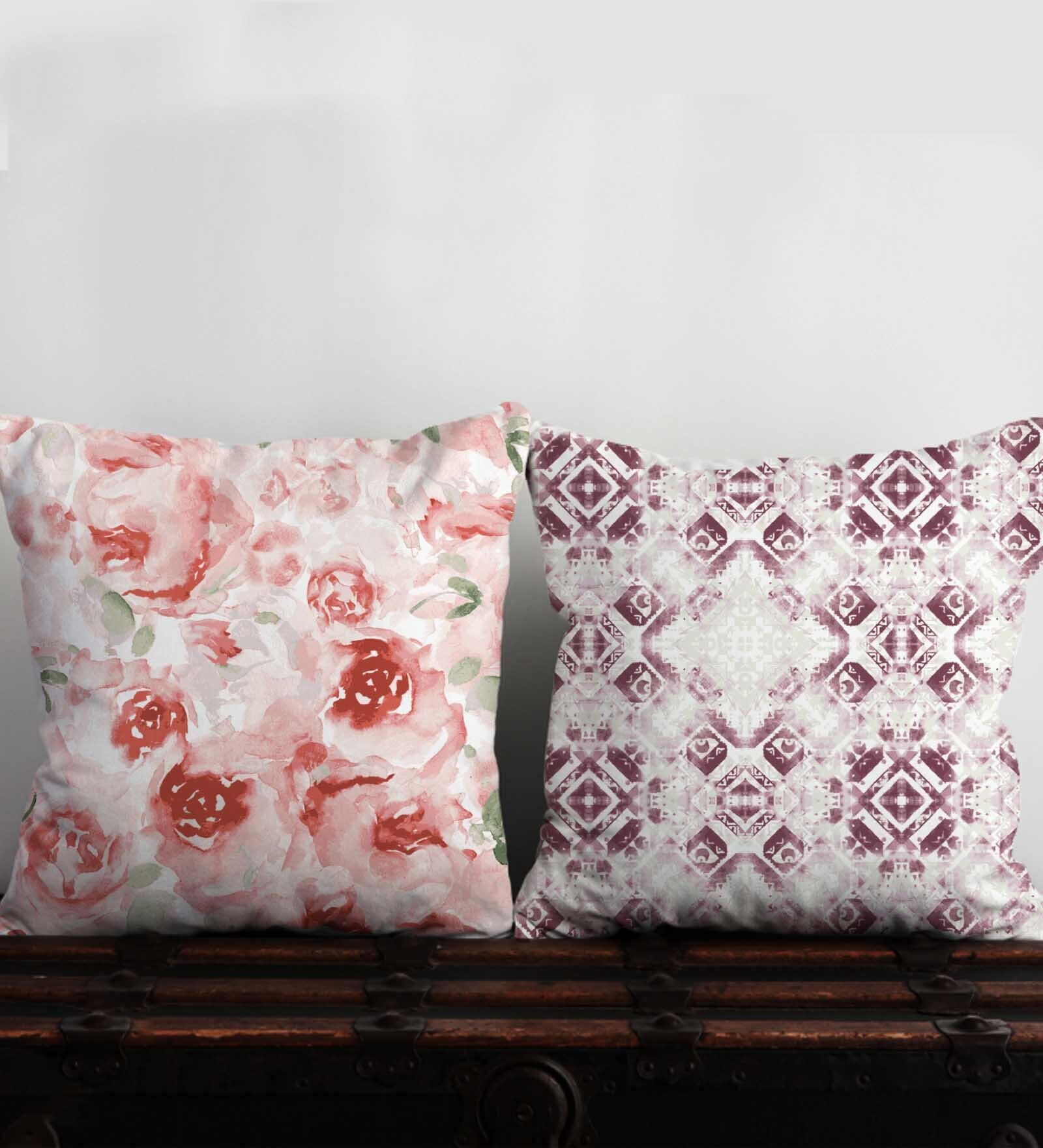 Buy Multicolor Polyester Digital Printed Abstract 16x16 inches 2 pieces ...