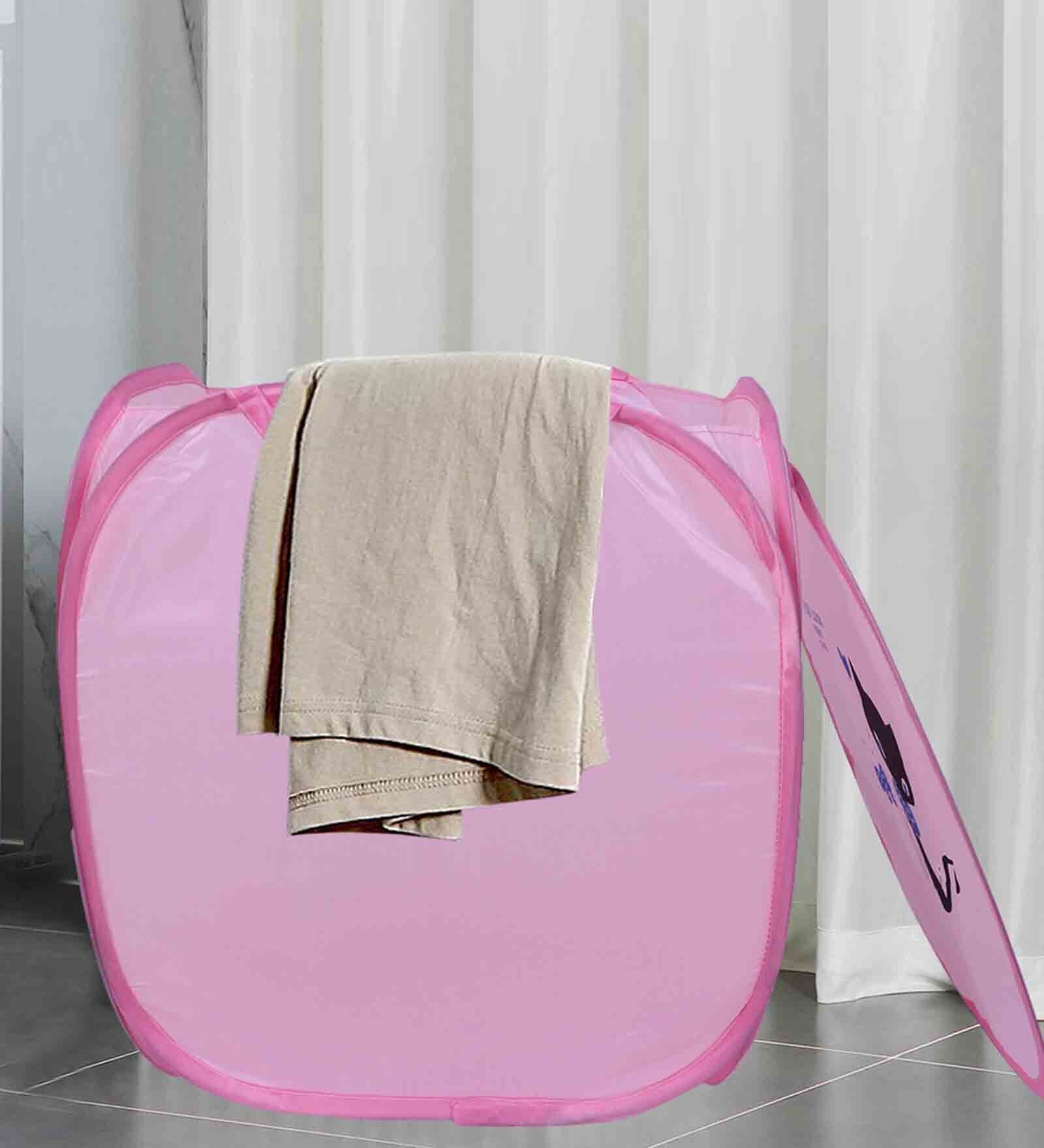 Buy Pink Solid Polyester Foldable 45 Litre Laundry Basket at 29% OFF by ...