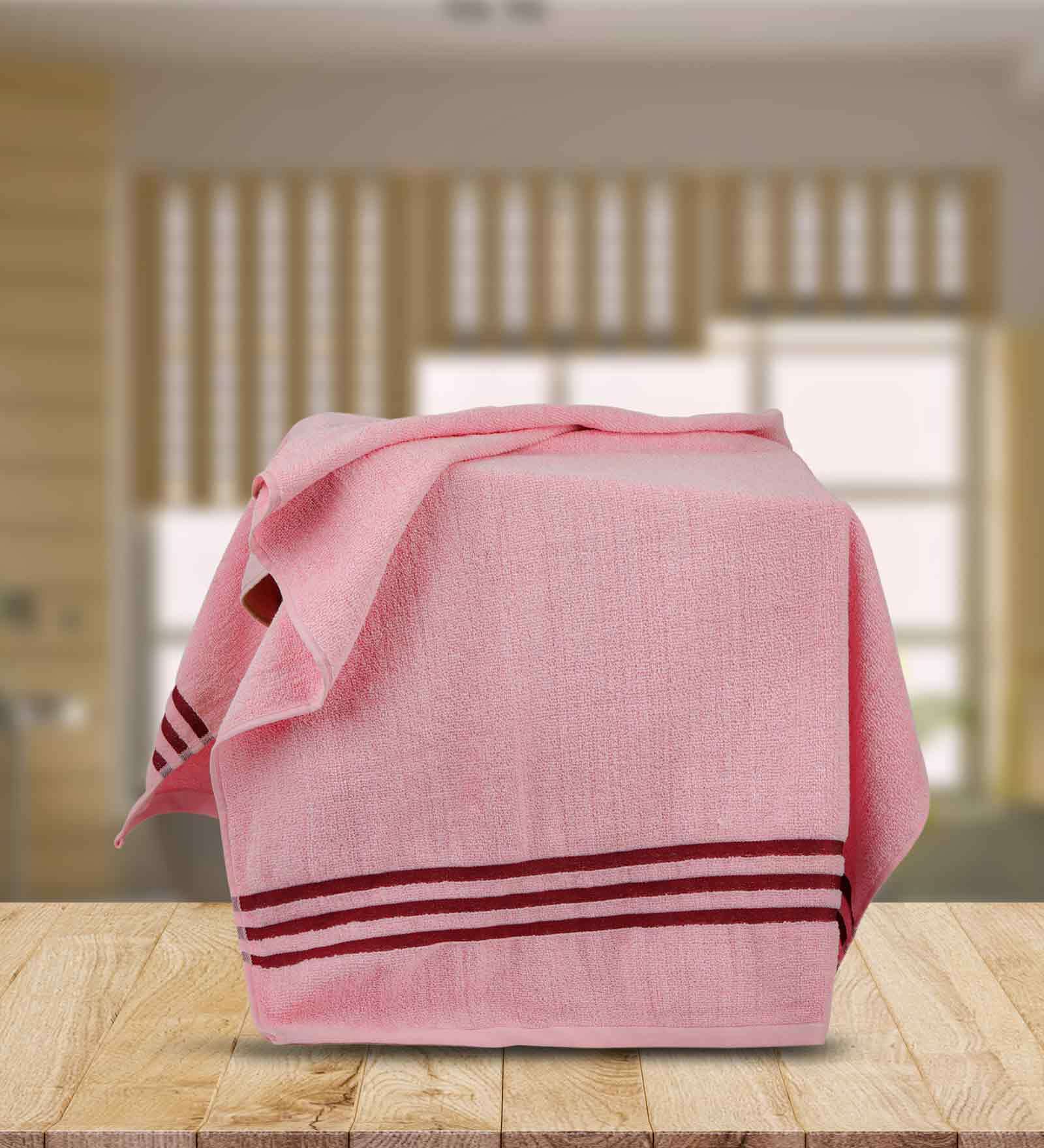 Buy Pink Solid 400 GSM 100% Cotton Bath Towel by BSL at 9% OFF by BSL ...