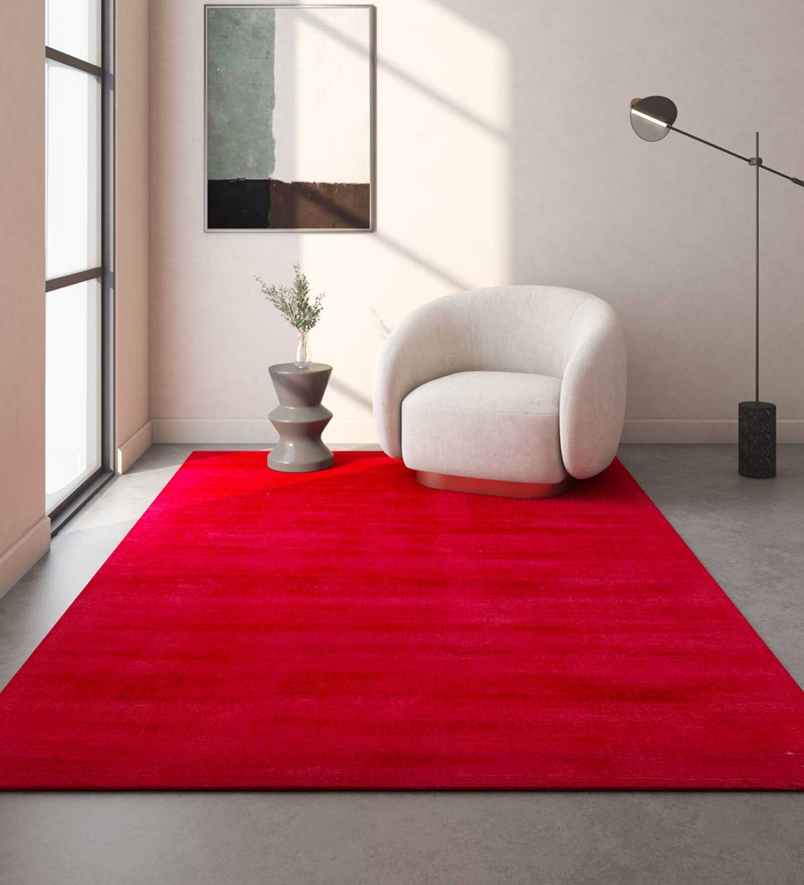 Buy Pink Solid Viscose 3 ft X 5 ft Flat Weaves Carpet by Jaipur Rugs by Jaipur Rugs | Pepperfry