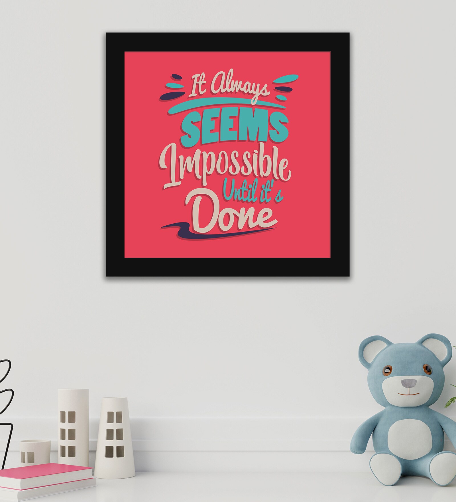 Buy Pink Synthetic Wood \Motivational Quotes\ Framed Poster with Front ...