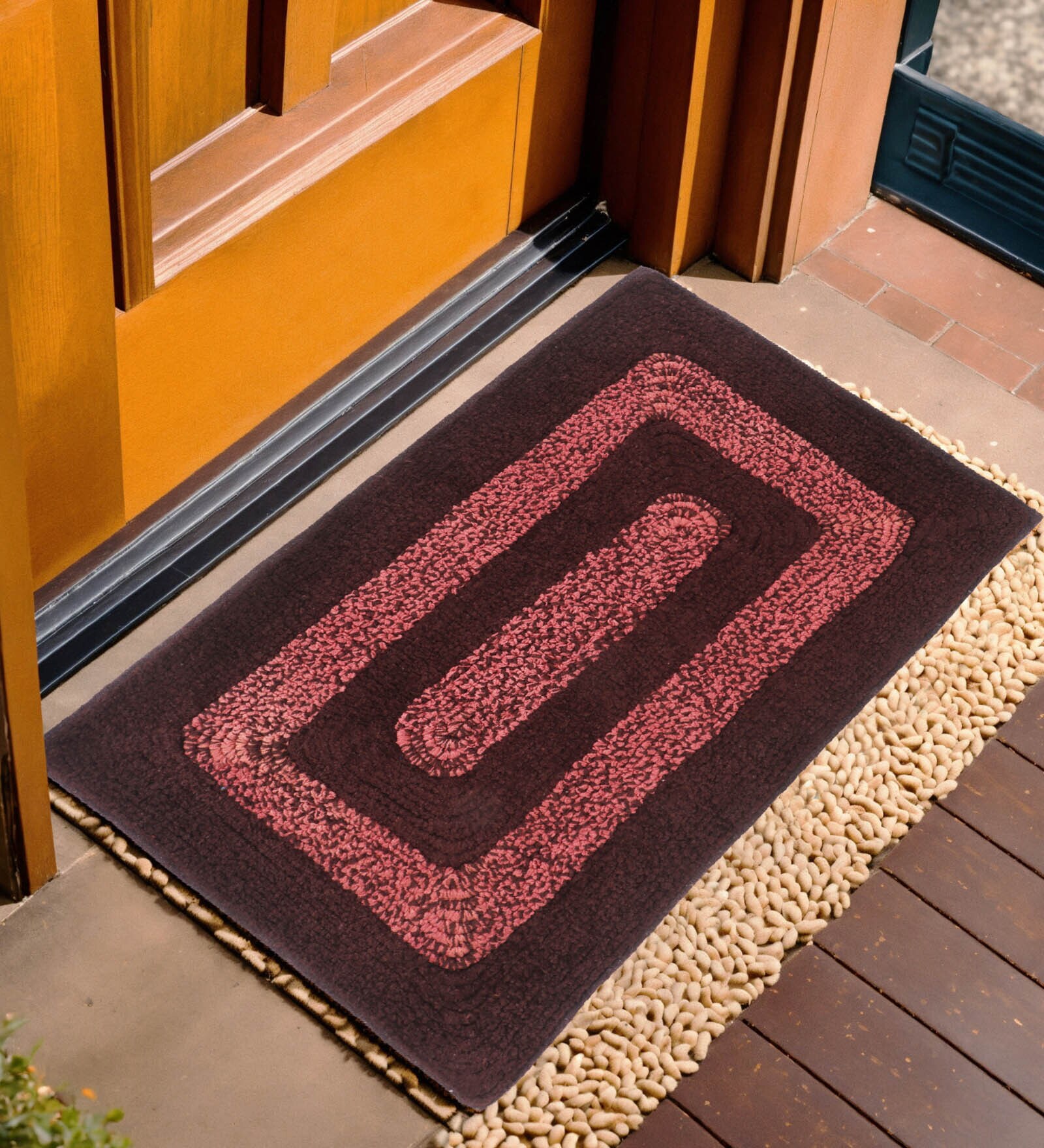 Buy Pink Geometrical Cotton 16x24 Inches Super Soft Door Mat at 40% OFF ...