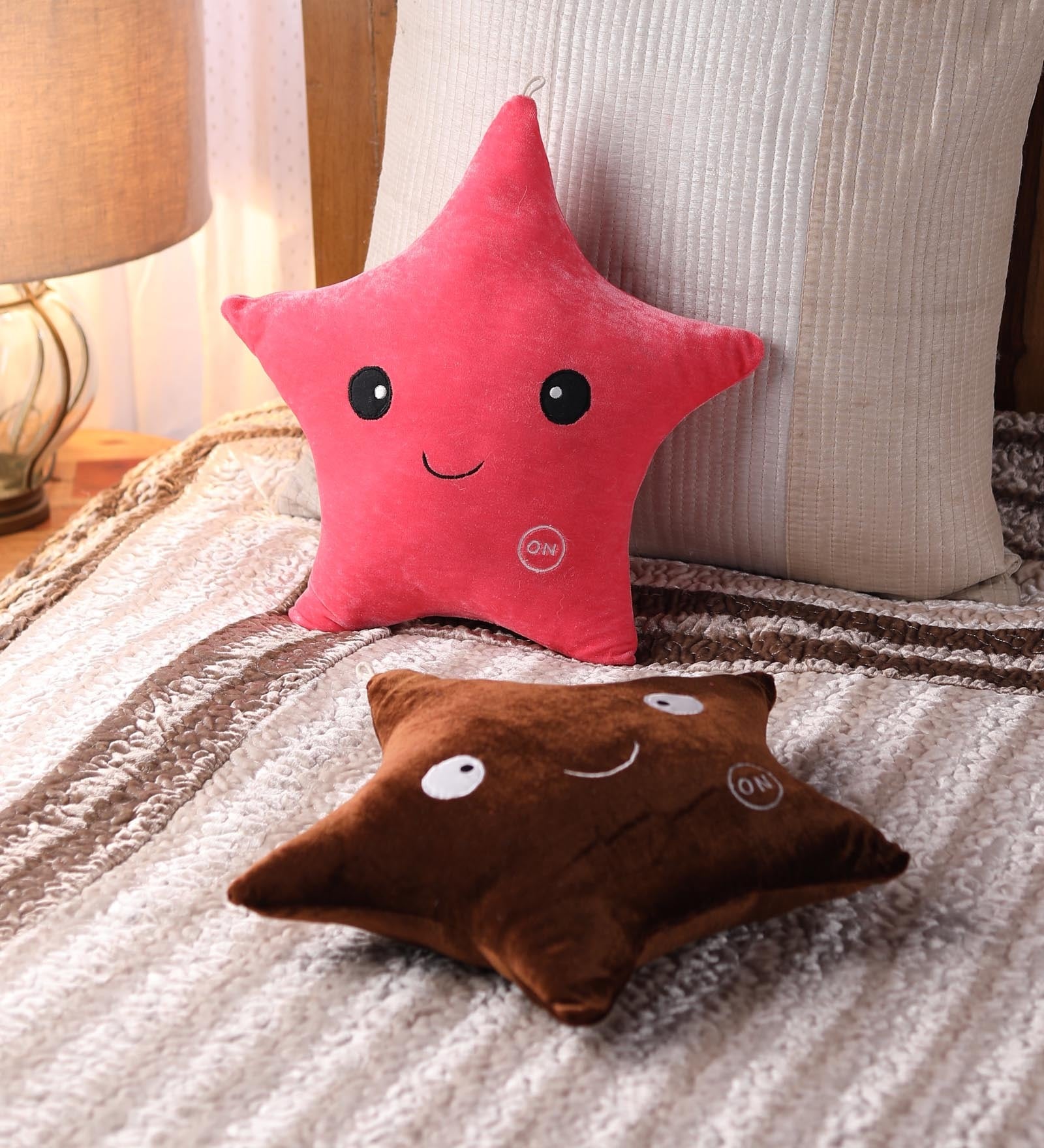 Buy Pink Velvet Star Shaped Cushions (Set of 2) at 43% OFF by Oscar ...