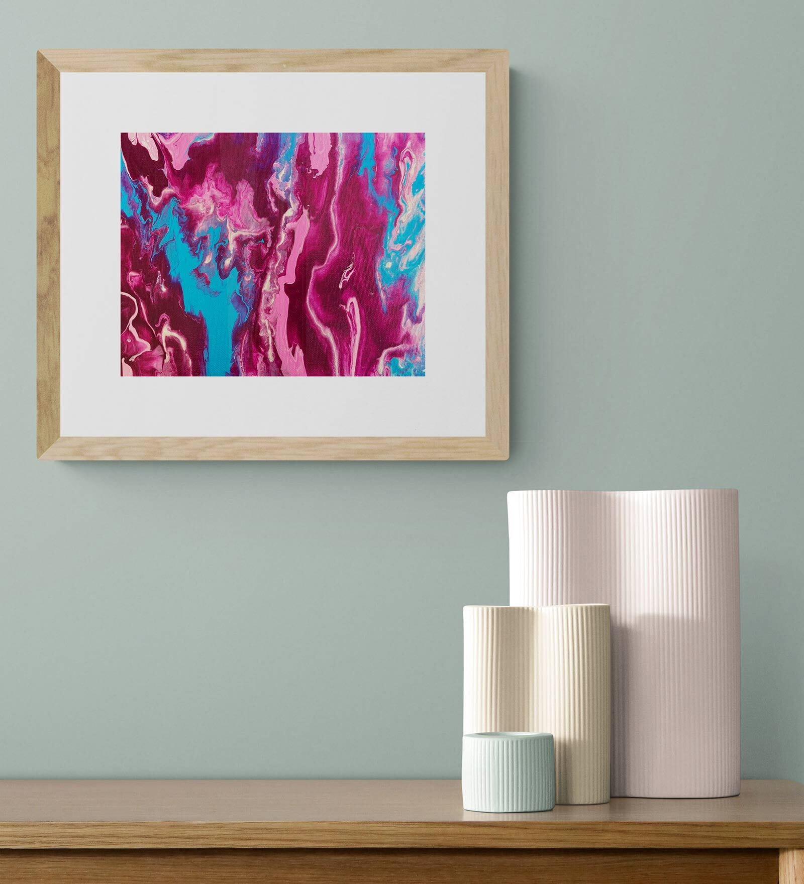 Buy Pinkish Blues Handmade Acrylic On Unframed Canvas Painting at 10% ...