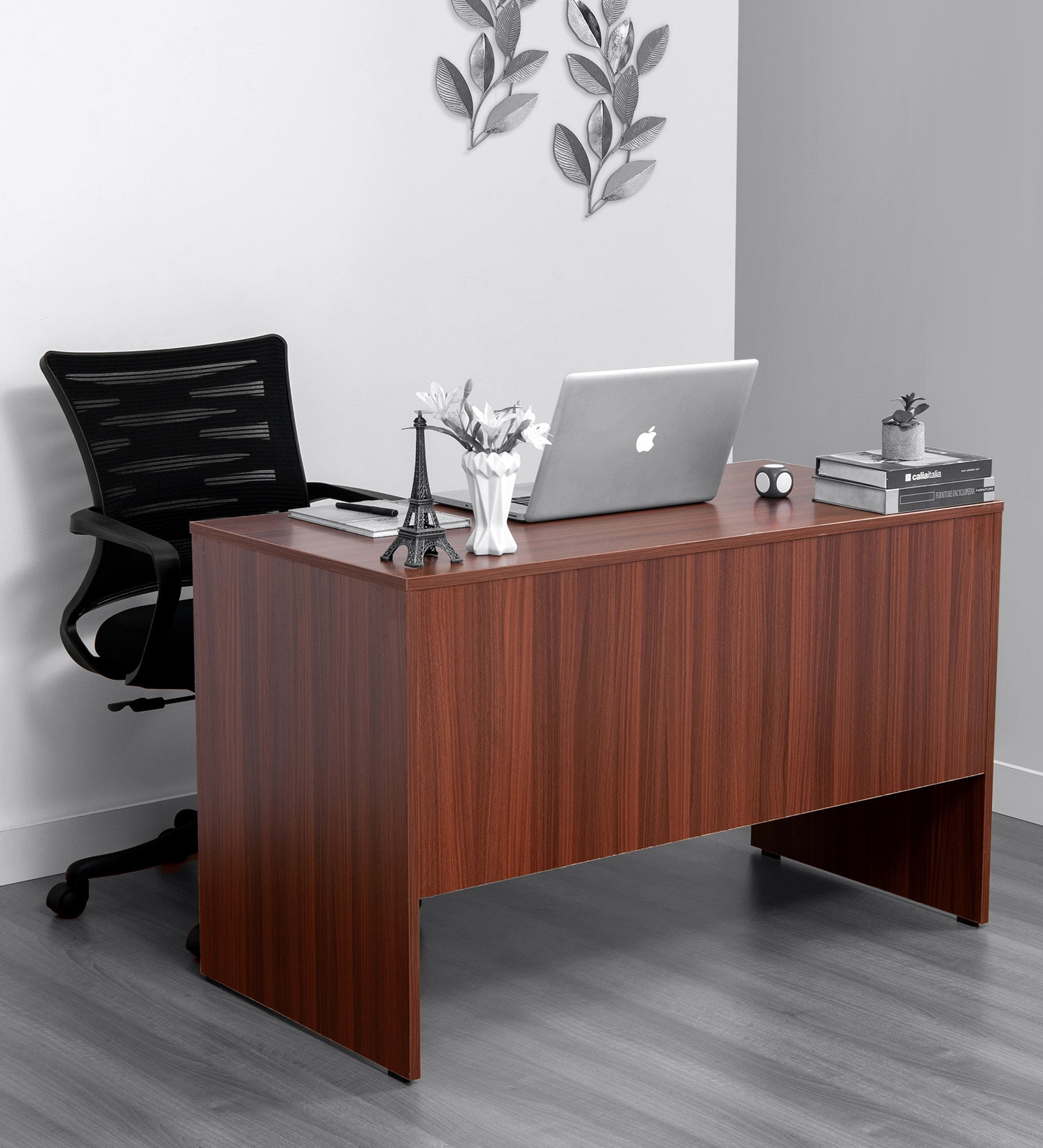 Buy Pixel 4Ft Desk And Lisbon Medium Back Chair (Combo) In Brown & Black at 100% OFF by The Home ...
