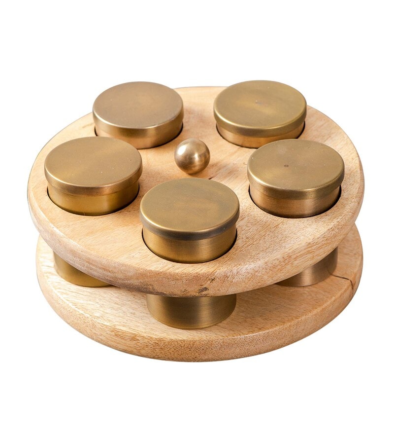 Buy Pilat Mango Wood Spice Box by Nestroots Online - Spice Boxes ...