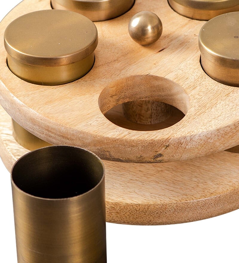 Buy Pilat Mango Wood Spice Box by Nestroots Online - Spice Boxes ...