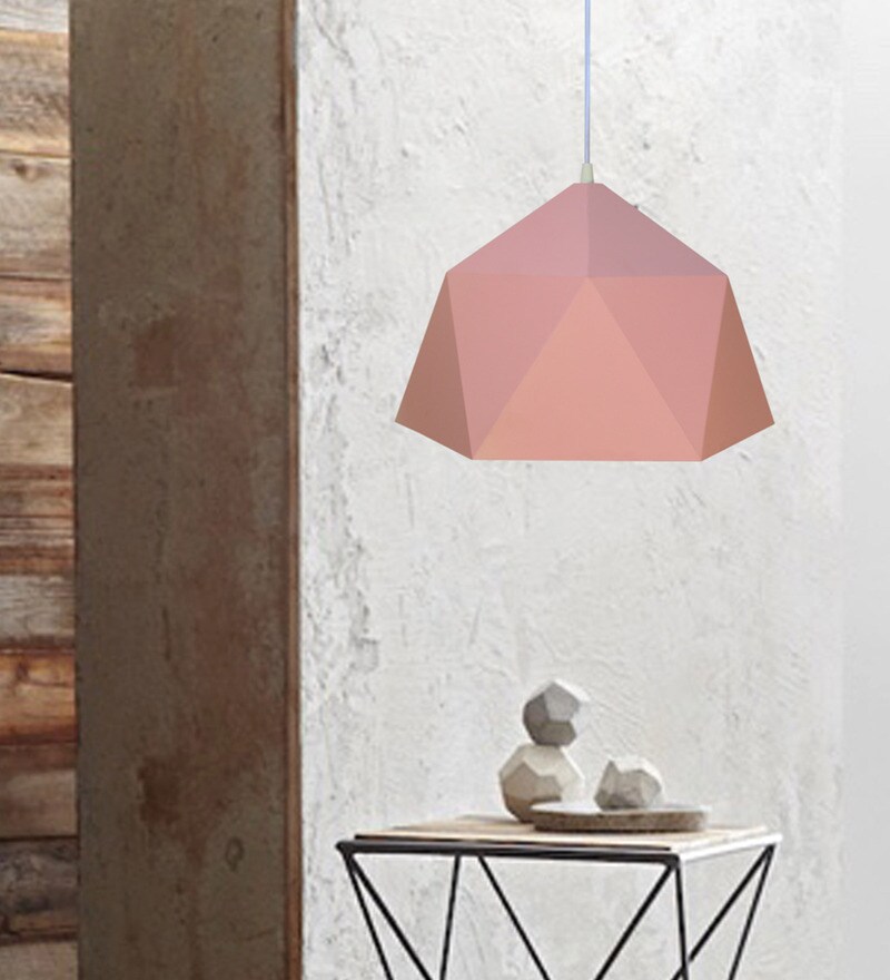 Buy Pink Polygon Metal Hanging Pendant Light By Hind Lighting Online ...