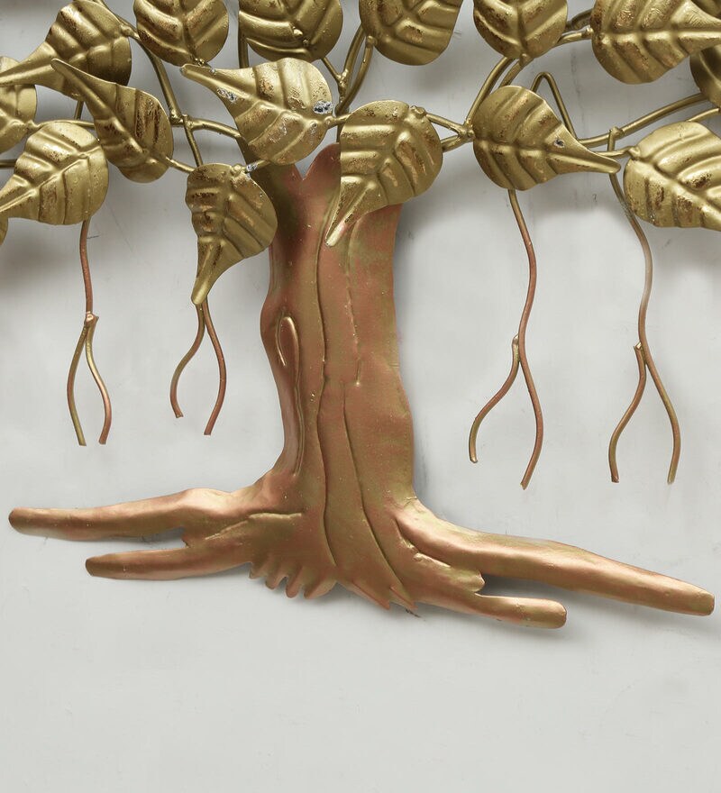 Buy Iron Piple Tree Wall Art In Gold By The SK Creative Arts Online ...