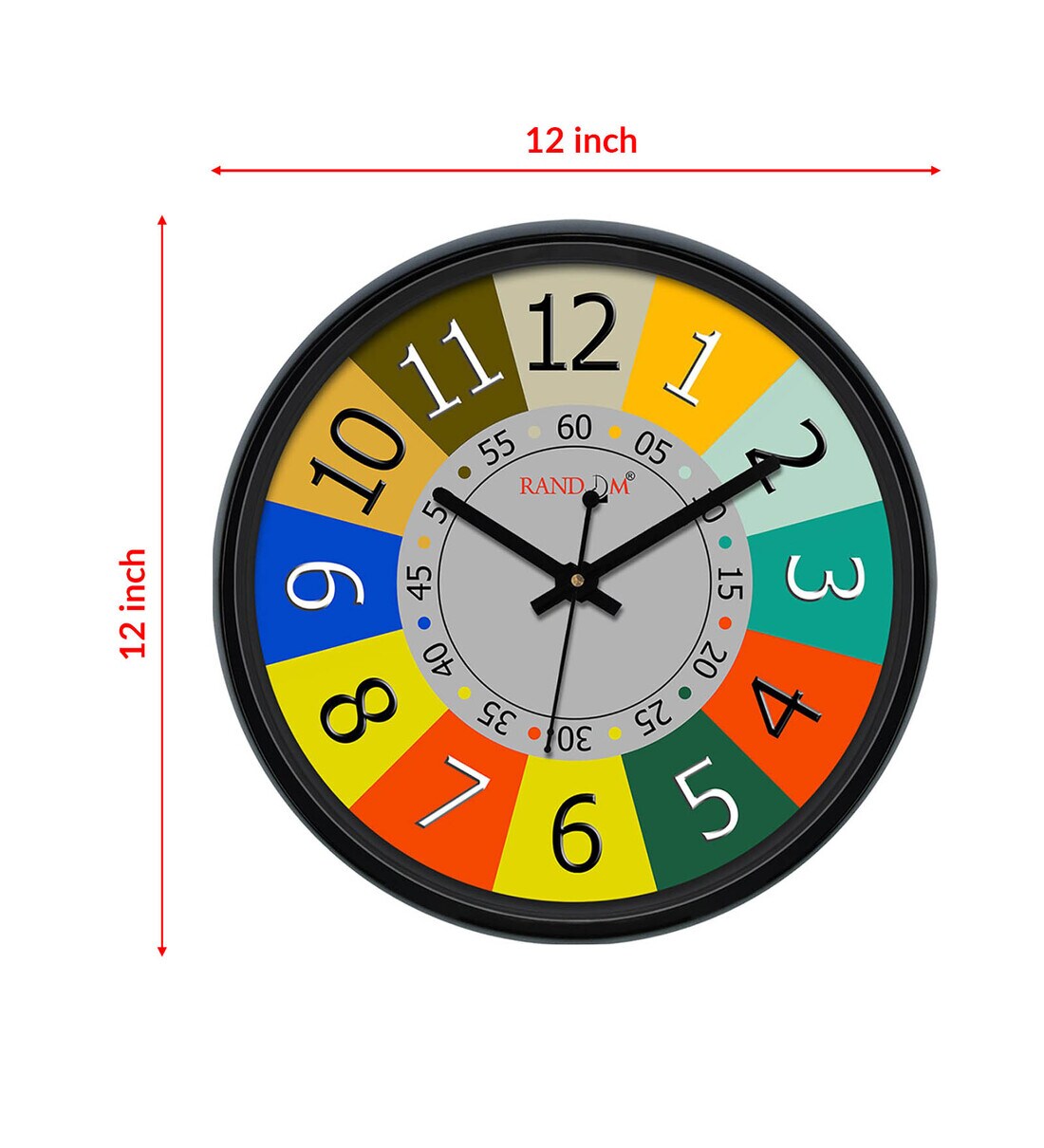 Buy Plastic Round Wall Clock In Black By Random Online - Modern Wall ...