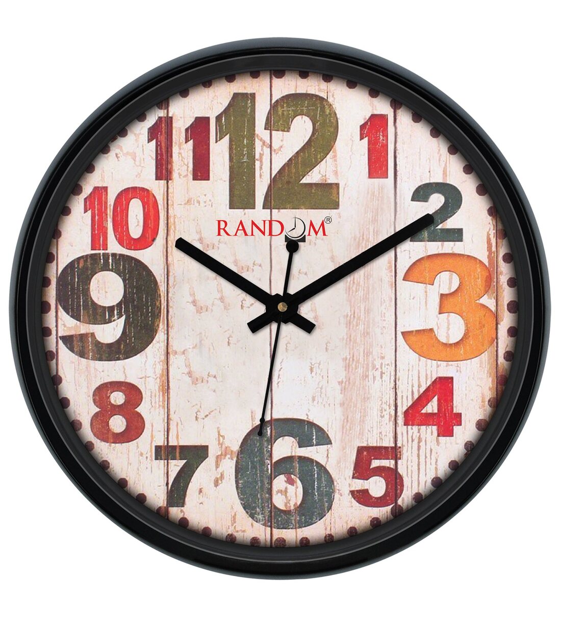 Buy Plastic Round Wall Clock In Black By Random Online - Modern Wall ...