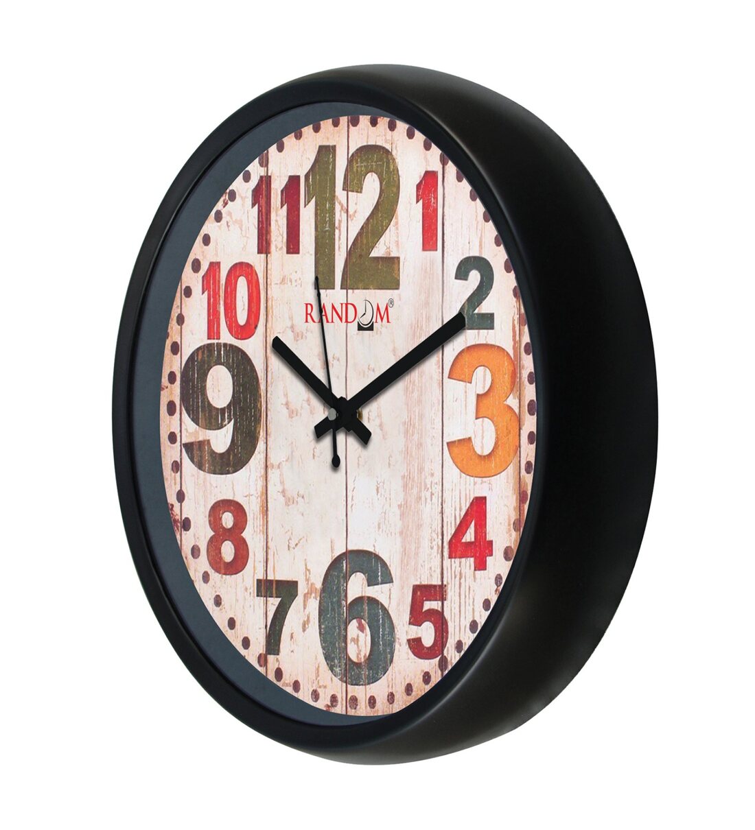 Buy Plastic Round Wall Clock In Black By Random Online - Modern Wall ...
